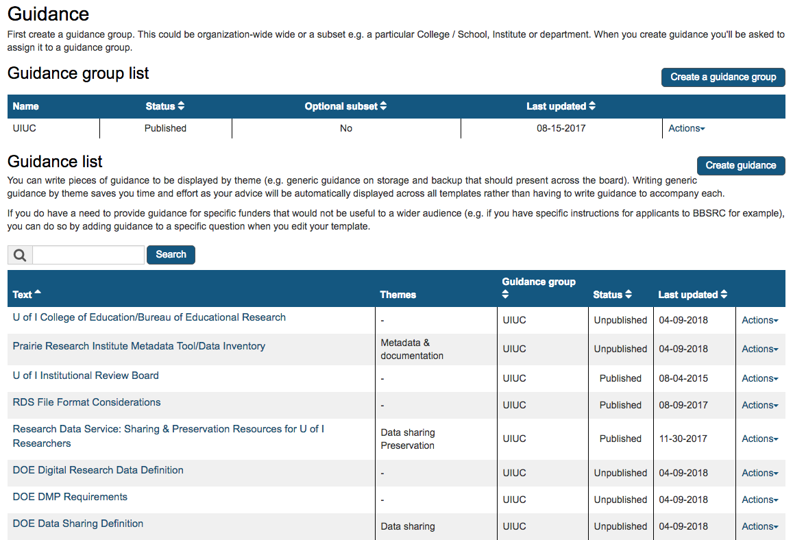 Templates and guidance 101 | DMP Tool Blog