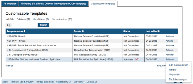 Release notes: Templates and more | DMP Tool Blog